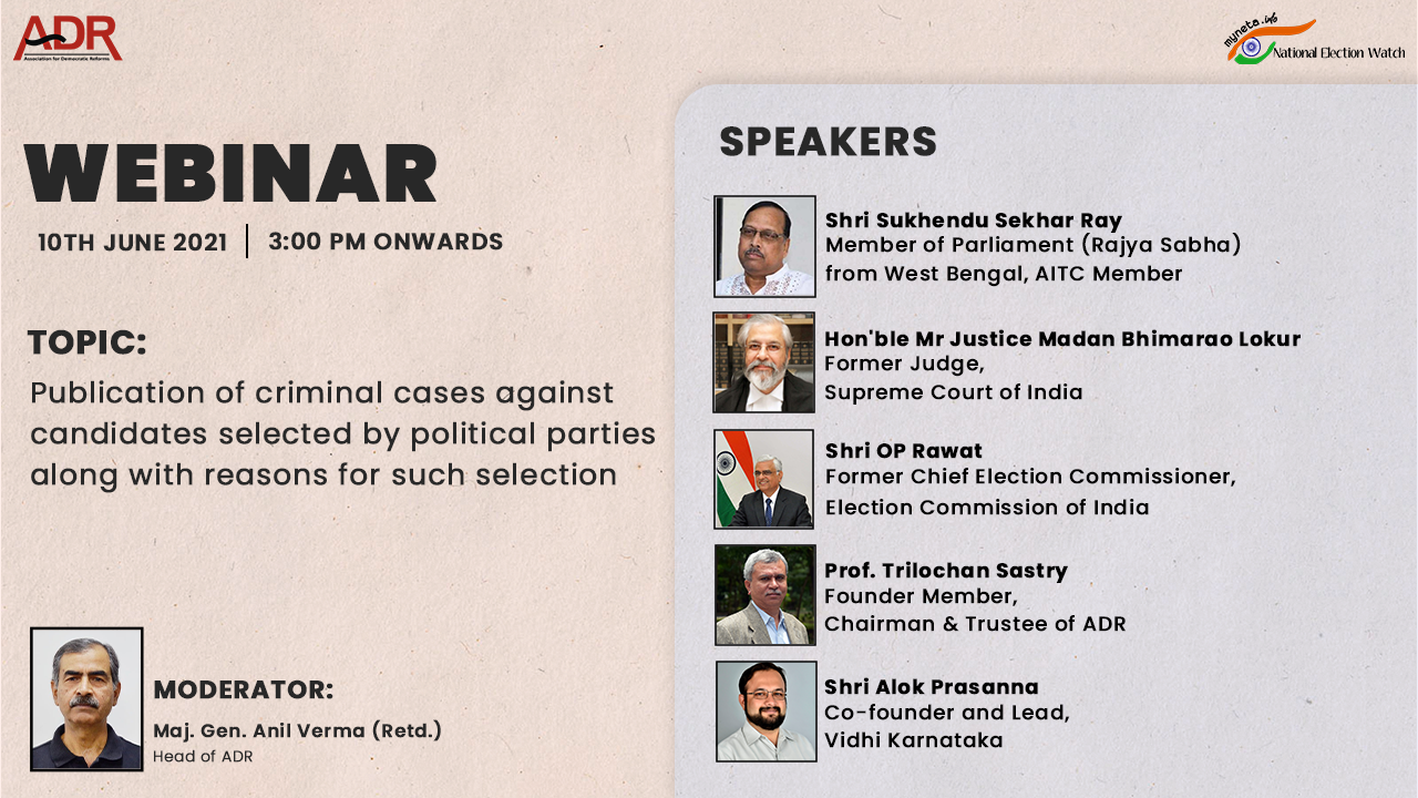 Webinar by ADR | Association for Democratic Reforms