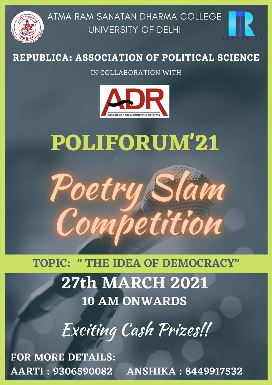 Online Poetry Slam Competition | Association for Democratic Reforms