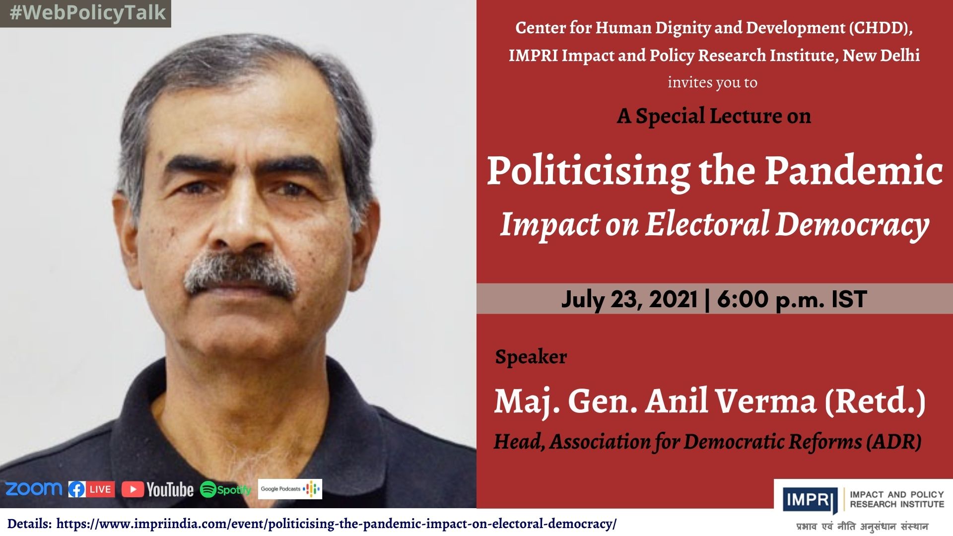 Lecture by Maj. Gen. Anil Verma (Retd.), Head of ADR || Organised by ...