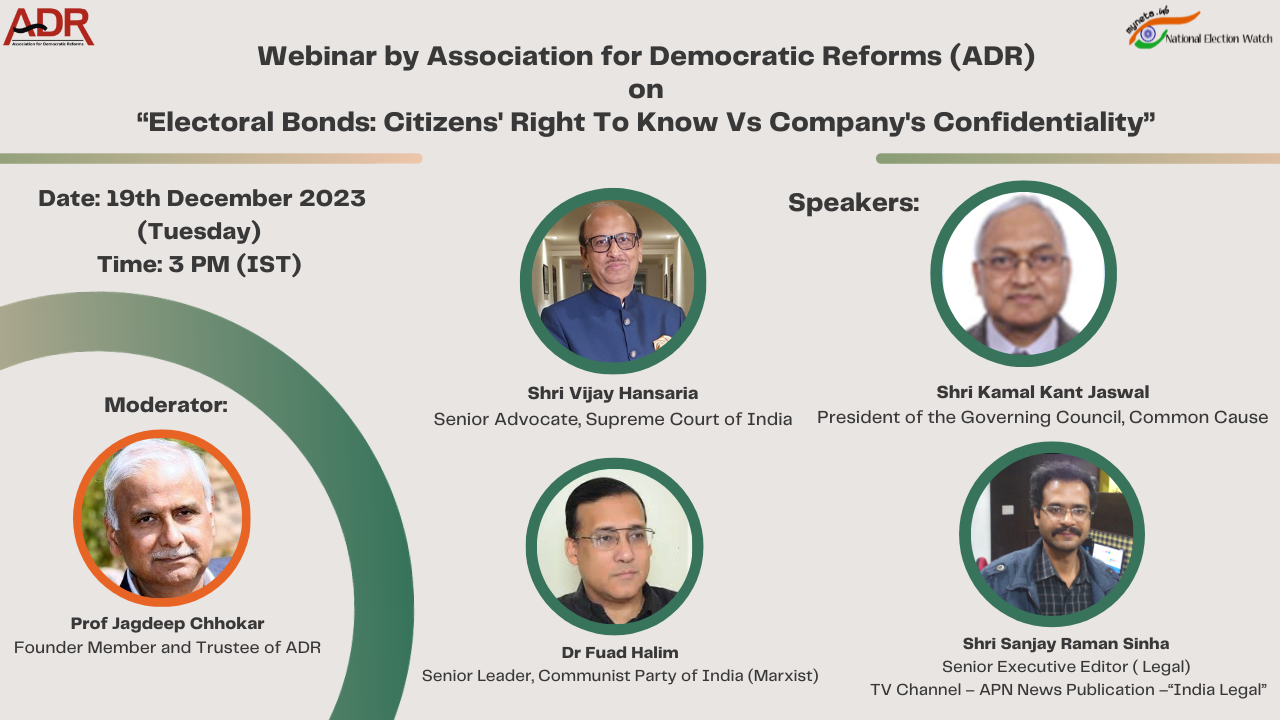 Webinar by ADR | Association for Democratic Reforms