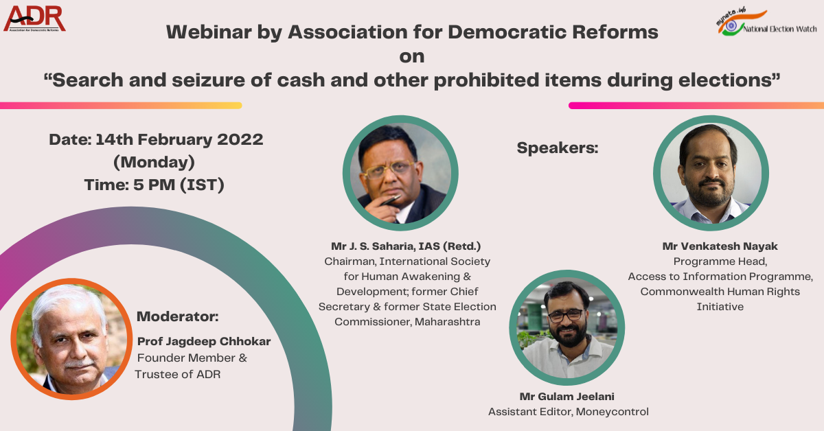 Webinar by ADR | Association for Democratic Reforms